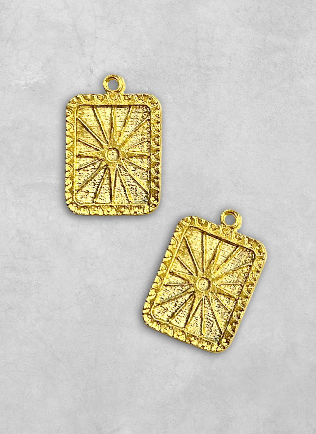 Deco Starburst Rectangle, 21.5x15mm (2pcs)